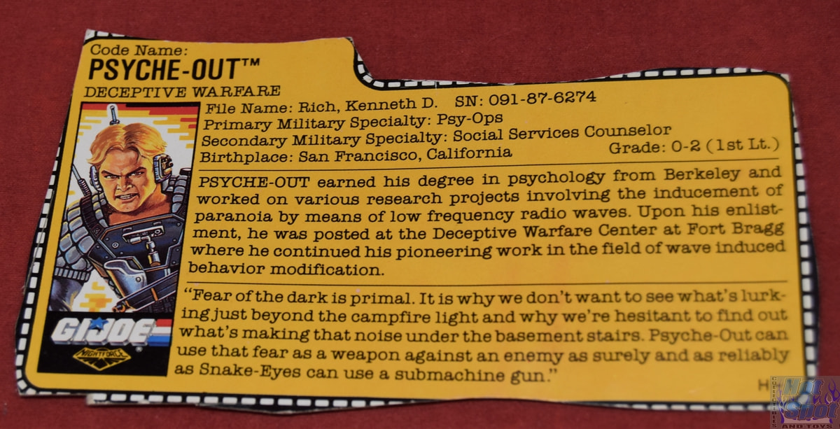 Hot Spot Collectibles and Toys - 1988 Psyche-Out File Card