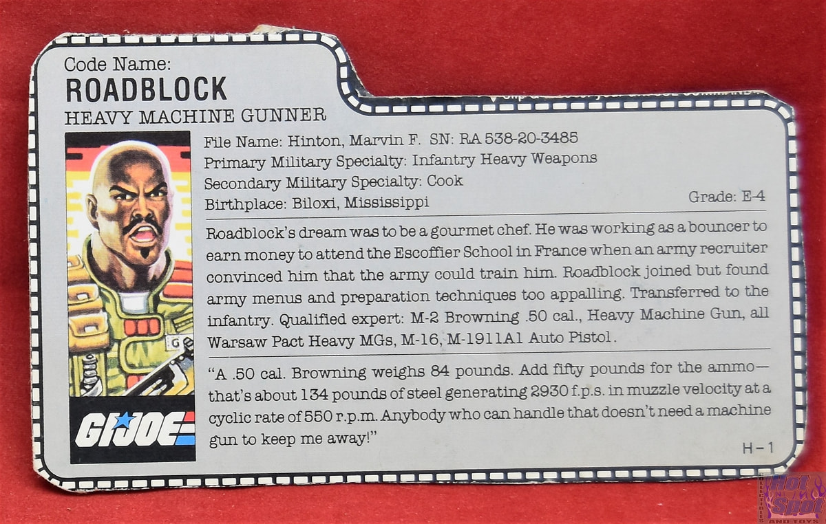 Hot Spot Collectibles and Toys - 1986 Roadblock File Card