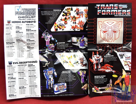 Hot Spot Collectibles and Toys - 1986 Transformers Catalog Insert Brochure