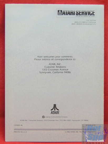 Hot Spot Collectibles and Toys - Atari 5200 Joust Instruction Booklet